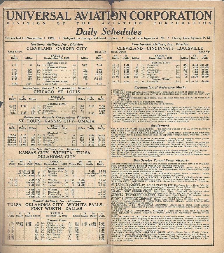 American Airlines Timetables - World Airline Historical Society