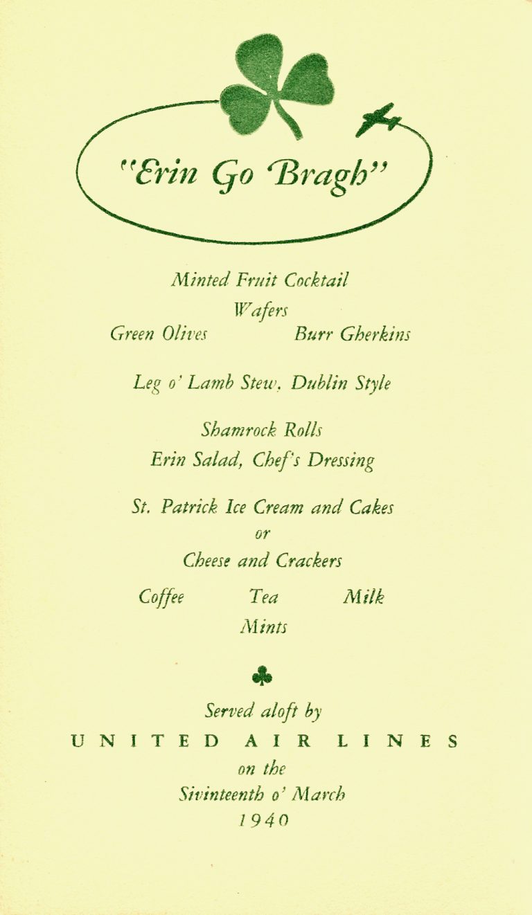 Airline Menu Postcards - World Airline Historical Society