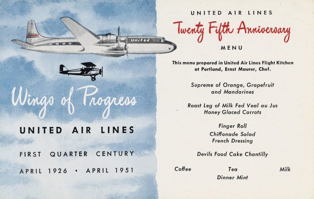 Airline Menu Postcards - World Airline Historical Society