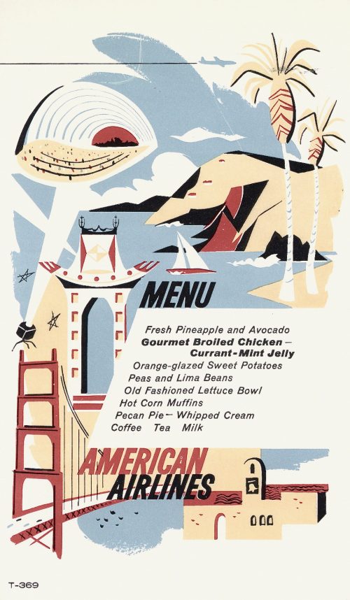 Airline Menu Postcards - World Airline Historical Society