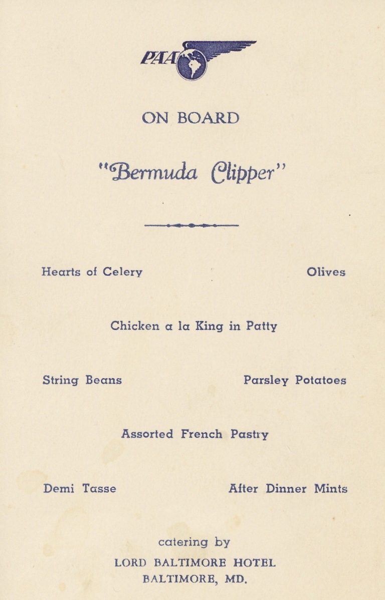 Airline Menu Postcards - World Airline Historical Society