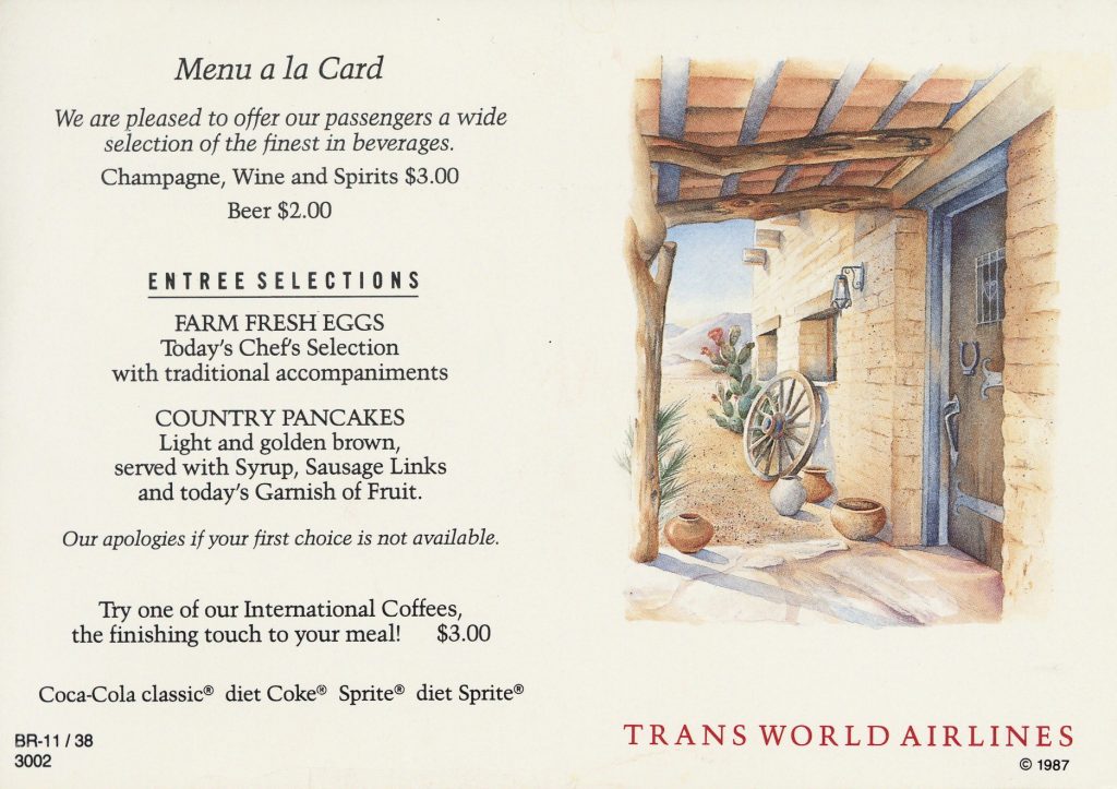 Airline Menu Postcards - World Airline Historical Society