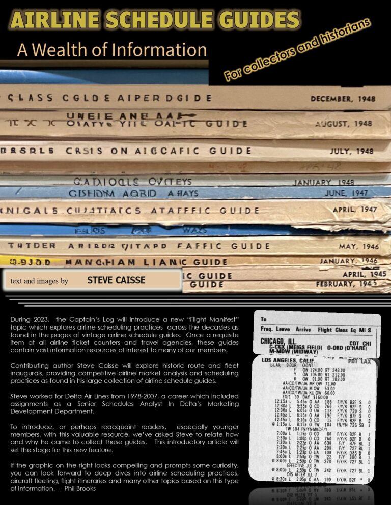 Airline Timetables - World Airline Historical Society